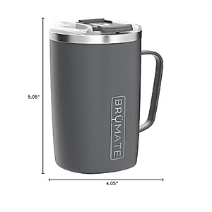 BrüMate Toddy - 16oz 100% Leak Proof Insulated Coffee Mug with Handle & Lid - Stainless Steel Coffee Travel Mug - Double Walled Coffee Cup (Matte Gray)