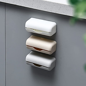 KinAndKen Wall Mounted Trash Bags Holder Storage Box Multi-Purpose Garbage Bag Dispenser Storage Box for Bathroom Kitchen
