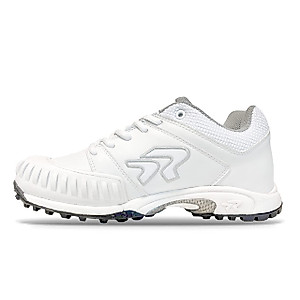 Ringor - Women's Flite Turf Pitching Softball Shoe (8.0 - White/Silver)