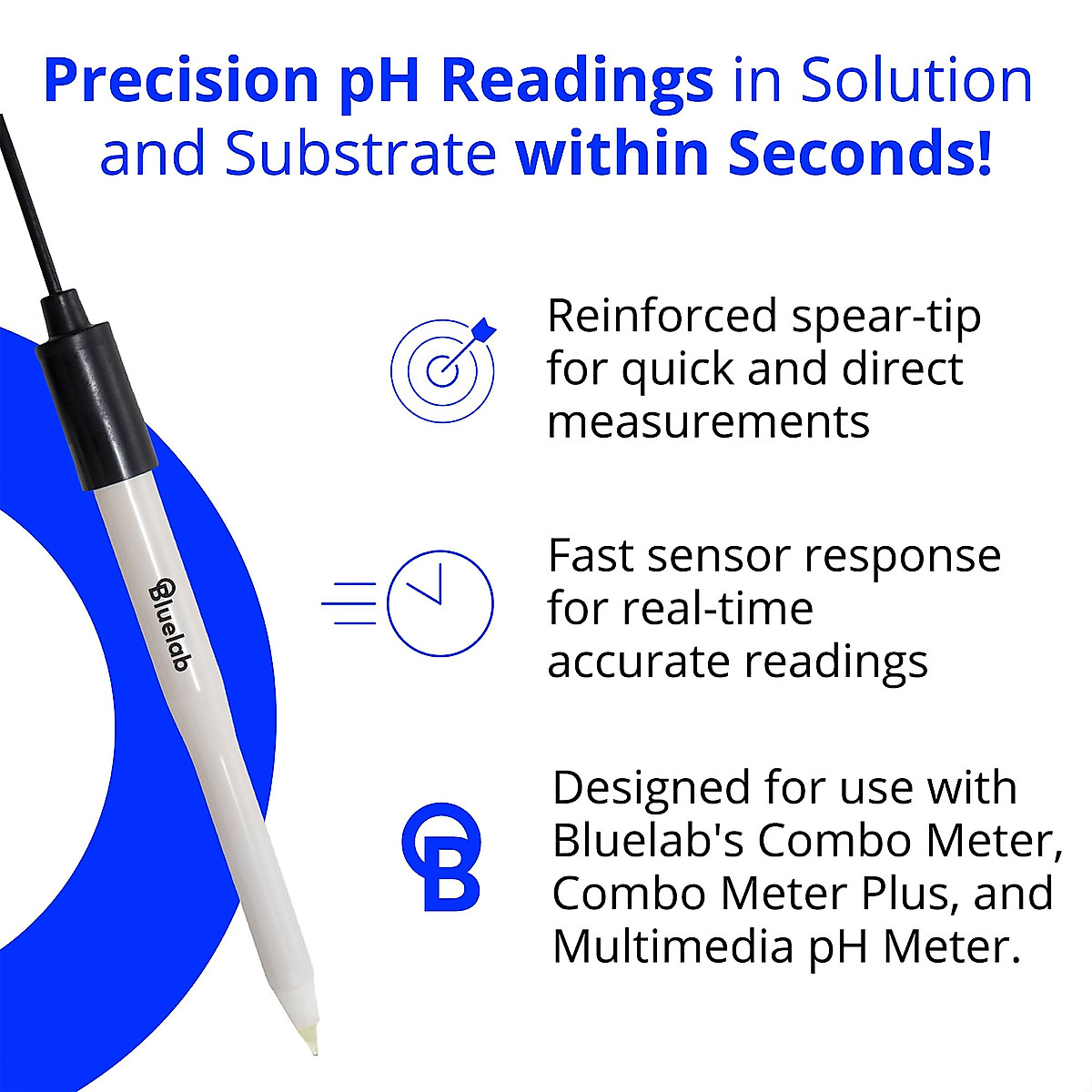 Bluelab PROBPH pH Probe for Water, Replacement Electrode for Meter, Monitor, and Controller & Bluelab CAREKITPHCON Probe Care Kit for pH and Conductivity (TDS) Probes and Pens with 4 Solutions