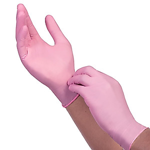200-2000 PCS Tronex Pink XS - XL Nitrile Exam Gloves Chemo Rated Finger Textured Powder Free Medical Grade Non Latex Disposable Gloves (2000, XS)