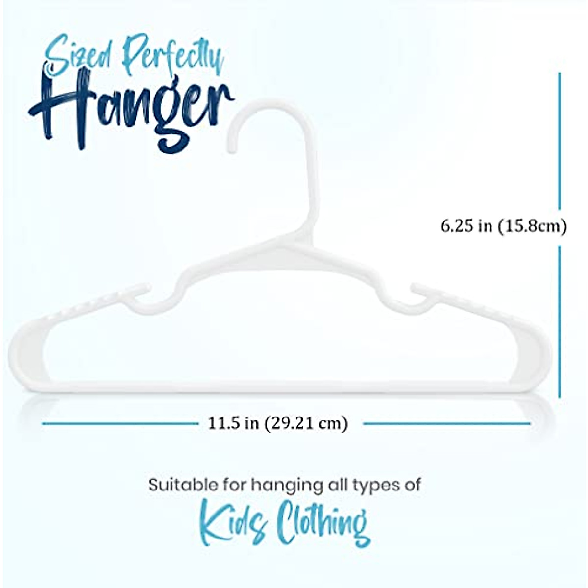 110 Pack - Plastic Hangers for Adults and Kids - Space Saving Notched 50 Pack Plastic Hangers - Durable 60 Pack Kids Hangers - White by Utopia Home