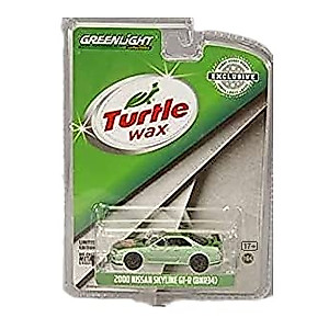 GreenLight 1/64 2000 Nissan Skyline GT-R (R34) - Two-Tone Green - Turtle Wax 30017 [Shipping from Canada]