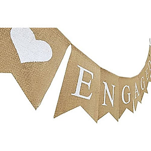 Engaged Burlap Banner Rustic Engagement Party Decorations Bunting Garland