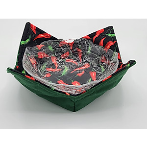 Hot Pepper Microwave Bowl Cozy Southwestern Reversible Microwaveable Potholder Cayenne Chilis Soup Buddy Southwestern Kitchen Linens Chef Teacher Gifts Spicy Food Lover Gift Under 10