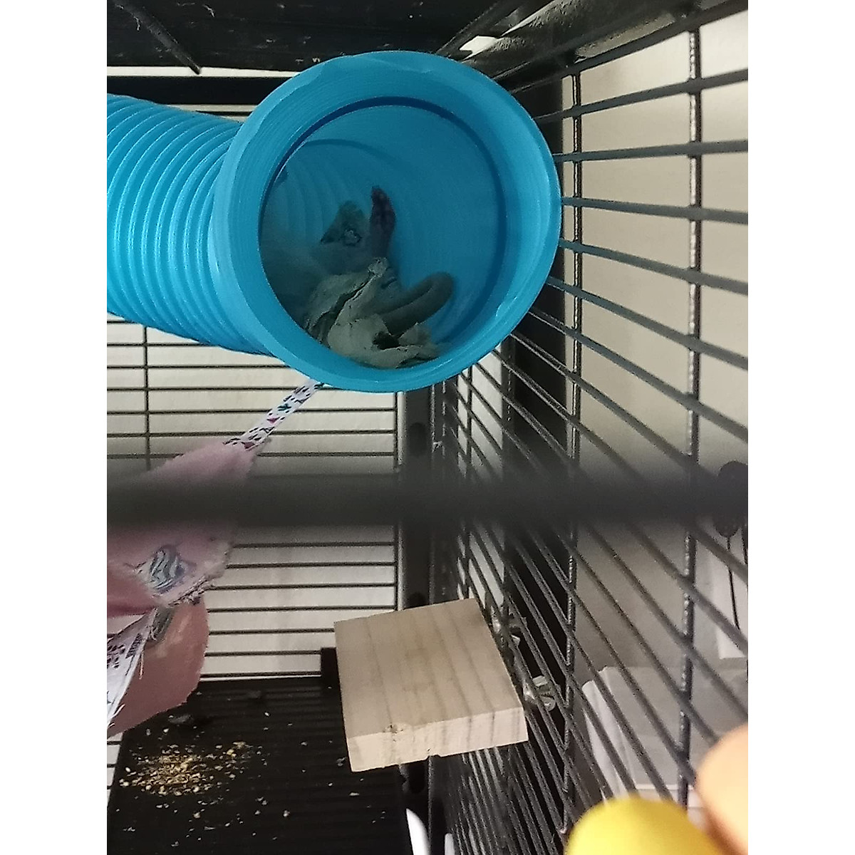 MUYG Plastic Hamster Tunnels,Small Animal Tubes,Foldable Exercising Training Ferrets Fun Tunnel Hamsters Hideout Tube 15 Pcs Pet Chew Toys for Guinea Pigs Chinchillas Rats Gerbils (Blue)