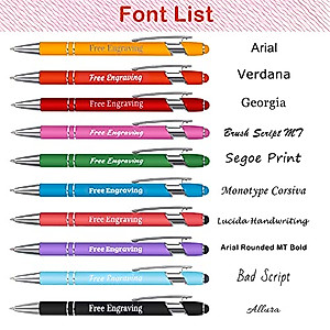 Personalized Pens with Stylus Tip - FREE PERSONALIZATION - Customized Stylus Ballpoint Pens with Your Name,Text,Message for Business,Graduation,Anniversaries-Custom Pens 12 pcs/pack (Assorted)