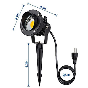 SUNVIE Outdoor LED Spotlight with Dusk to Dawn Photocell Light Sensor 20W Landscape Lights 120V AC 3000K Warm White Waterproof Landscape Spotlights for Yard Tree Flag Garden Decor 6 FT Cord(2 Pack)