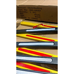 BISupply Folding Barricade – 8 Ft Portable Road Safety Barriers with Reflectors, Construction Barricade Safety Fence