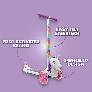 Self Balancing Kick Scooter Toddler Scooter & Kids Scooter, Extra Wide Deck, 3 Wheel Platform, Foot Activated Brake, 75 lbs Limit, Kids & Toddlers Girls or Boys, for Ages 3 and Up