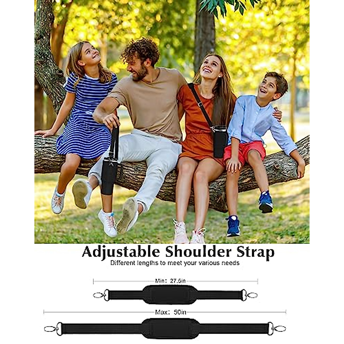 OriJoy Cup Holder Pouch Protector Sleeve Bag for Stanley Quencher H2.0 & Adventure 40 oz Tumbler with Handle, Neoprene Carrier with Strap