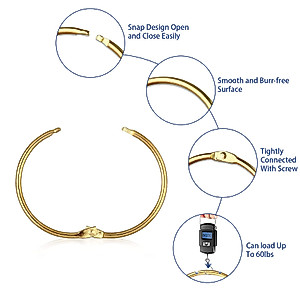 24 Pack Shower Curtain Rings,Rust Proof Shower Curtain Hooks for Bathroom,Circular Decorative Shower Curtain Rings and Hooks for Shower Rod,Metal Rings for Shower Curtain,Loose Leaf Rings(Gold)