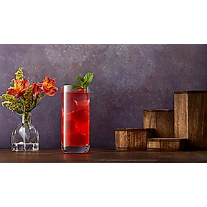 JoyJolt Faye 13oz Highball Glasses, 6pc Tall Glass Sets. Lead-Free Crystal Glass Drinking Glasses. Water Glasses, Mojito Glass Cups, Tom Collins Bar Glassware, and Mixed Drink Cocktail Glass Set