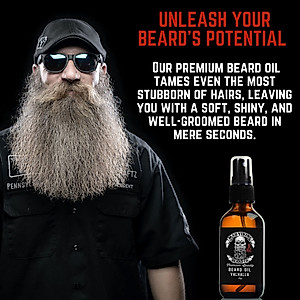 Mad Viking Beard Co. Premium Beard Oil - Natural Softener, Conditioner, and Skin Moisturizer for Thicker, Itch-Free Beards, Made in the USA (Ingen Doft, 2oz)