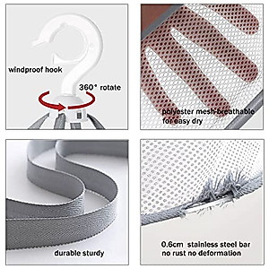 Large Folding Laundry Drying Rack, Clothes Drying Rack, Portable Sweater Drying Rack, Mesh Hanging air Dryer, Lay fold Flat Dry Hanger for Indoor Outdoor, Delicates, Towel, Socks,Swimsuit (Grey)