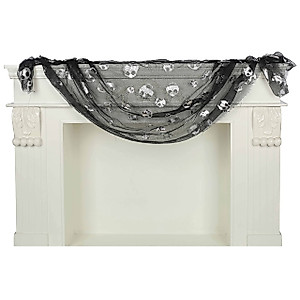 Seasons Disney The Nightmare Before Christmas Jack Skellington Cheesecloth Decorative Fabric, 6 ft x 1.5 ft,Black and Silver