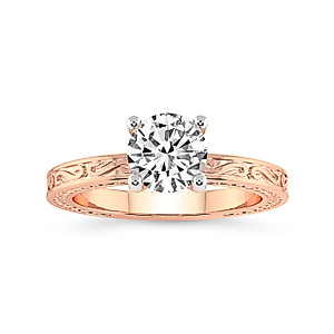 FRIENDLY DIAMONDS 1 carat - 3 carat | IGI Certified Lab Grown Diamond Engagement Ring | 14K Or 18K in White, Yellow Or Rose Gold | Ivory Vintage Solitaire Lab Diamond Ring | FG-VS1-VS2 Quality, 1 ct,