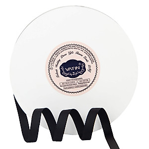 VATIN Black Grosgrain Ribbon, 3/8" x Continuous 50 Yards, Black Polyester Grosgrain Ribbon,Use for Bows DIY Hair Accessories, Gift Wrapping, Craft and Sewing