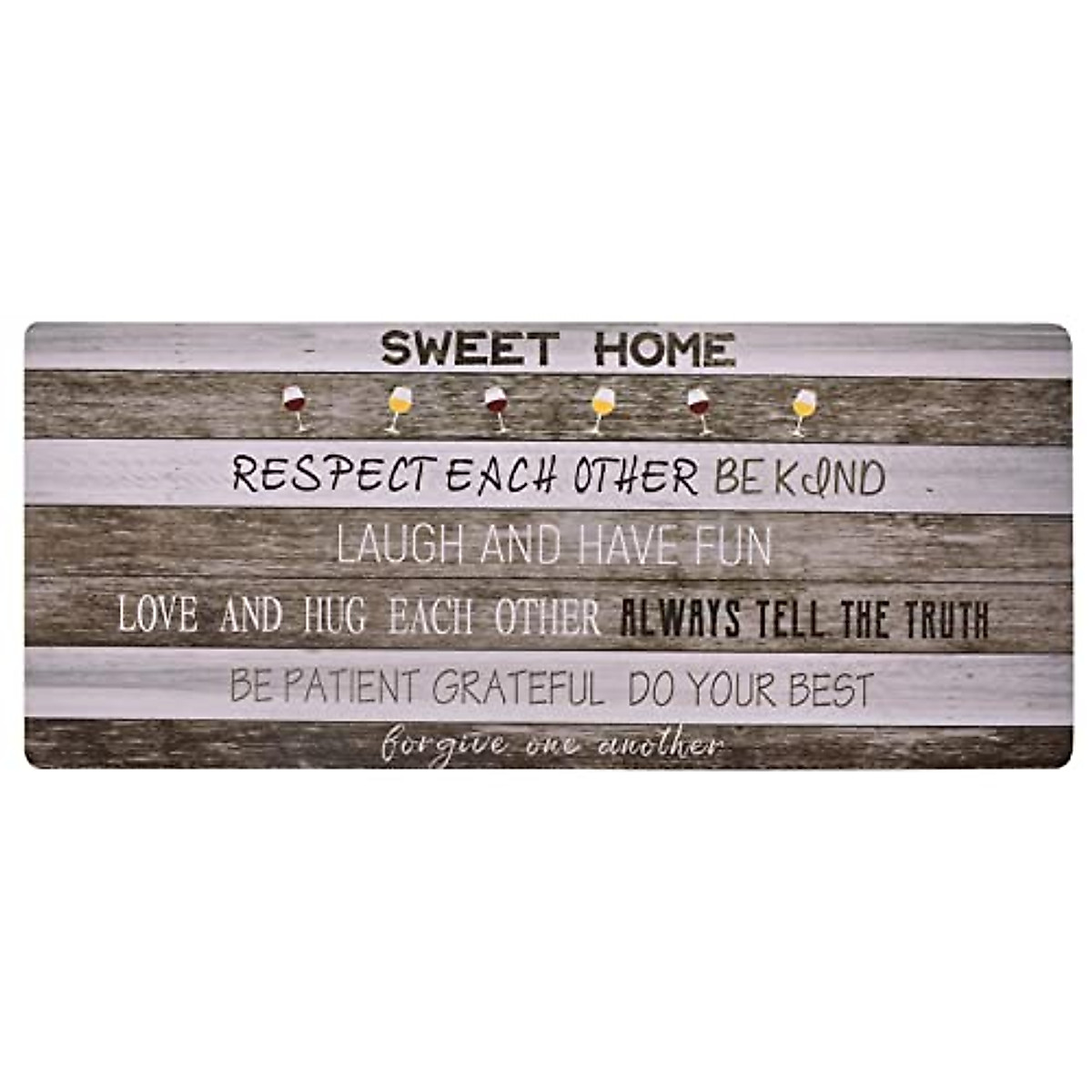 Lacomfy Landing Rug Kitchen Mats Farmhouse Rug Nonslip Landing Mat Rubber Kitchen Rugs Runner 4Ft Rubber Floor Runner Standing Mat Wood Printed Laundry Rug Throw Rug for Entrance Hallway Foyer 20"x48