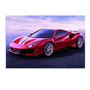 Car Poster Ferrari F40 Supercar Posters Racing Car Canvas Wall Art For Boy's Bedroom SuperCar Wall Decor Unframe-style 24x16inch(60x40cm)