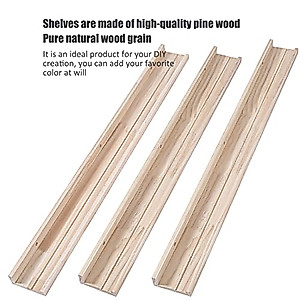 AZSKY 48 Inch Long Narrow Floating Shelves for Wall Storage Rustic Natural Wood Wall Shelf for Wall Décor Wall Bookshelf for Kids Room Picture Ledge Shelf a Set of 3