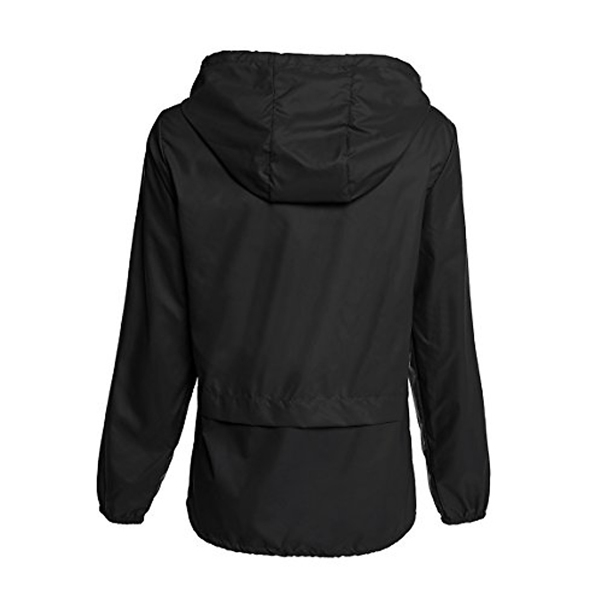 Hount Women's Lightweight Hooded Waterproof Packable Active Casual Rain Jackets (M, Black)