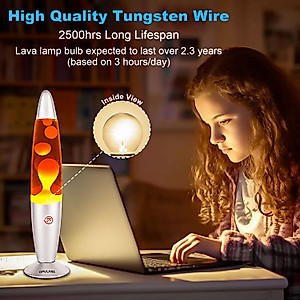 Lava Lamp Bulb 25 Watt, E17 Intermediate Base 6 Packs The Lava Original Replacement Bulb for 14.5-Inch Lava Lamp, Soft Warm White Glow, Long Life, High Temp Resistance, High-Output Heat S11 Bulb