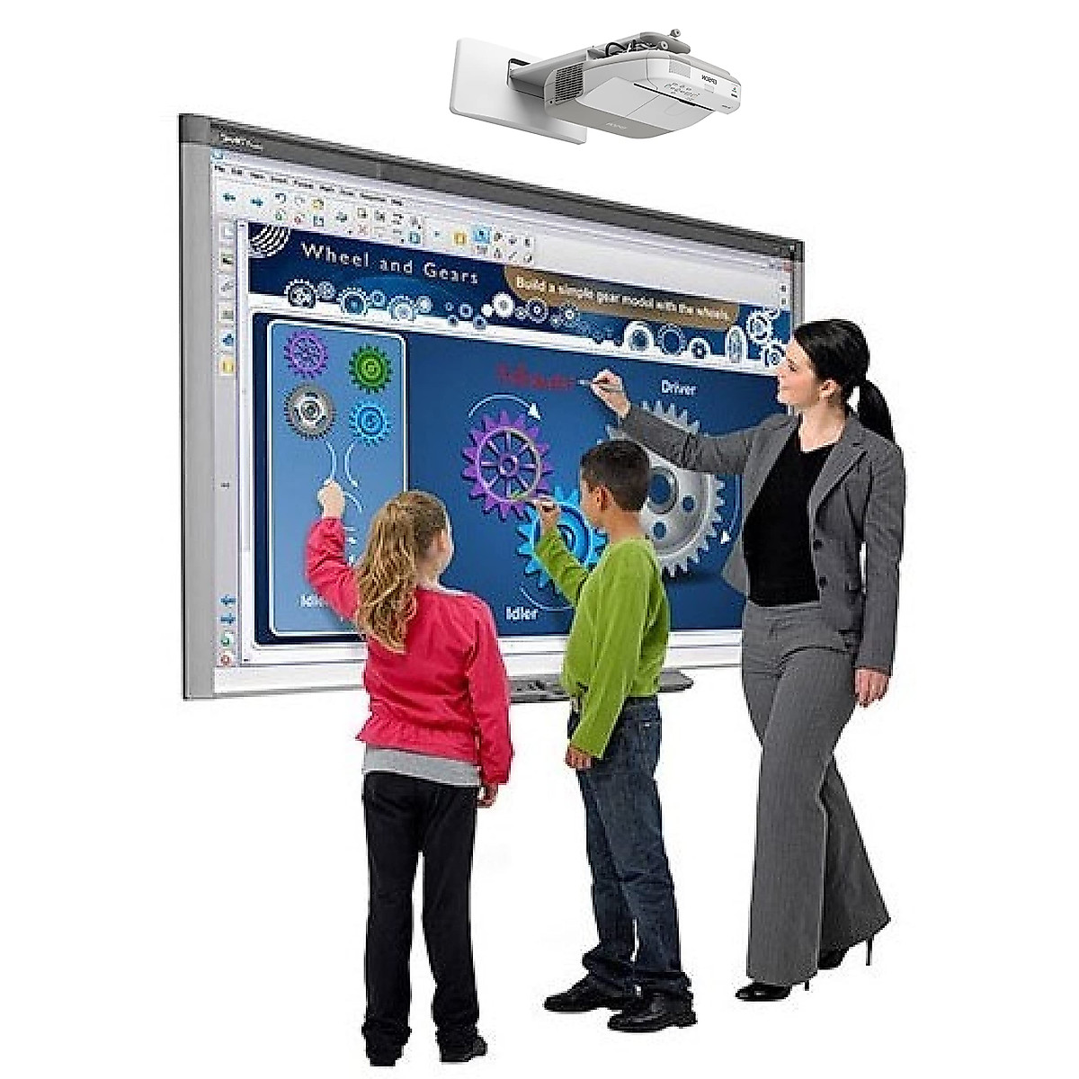 INTERACTIVE SMART BOARD SBX885 WITH SHORT THROW PROJECTOR BUNDLE