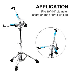 Snare Stand & Drum Sticks Holder, Lightweight(5lb),Double braced tripod construction,for 10 to 14 Inch Snare Drums