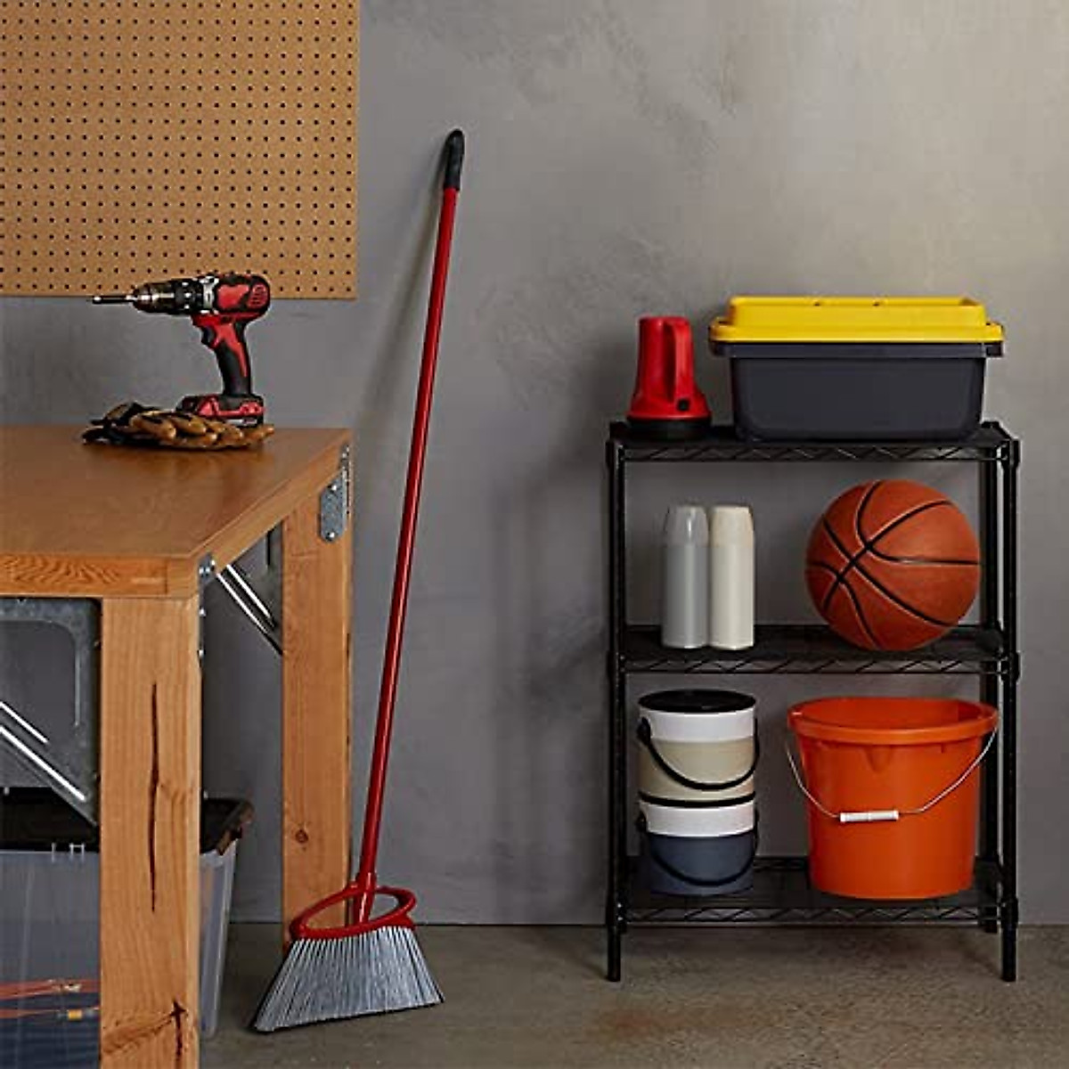 Ymlpre 3 Tier Shelving Unit NSF Wire Shelf Metal Large Storage Shelves Heavy Duty Height Adjustable Commercial Grade Iron Utility Layer Rack Organizer, 23.6x13.8x33.5, 3-Tier 33.5inch