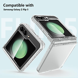 BOOLAKOS for Samsung Galaxy Z Flip 5 Case, Clear Slim Thin Protective Phone Cases, Transparent Shockproof Case for Z Flip5