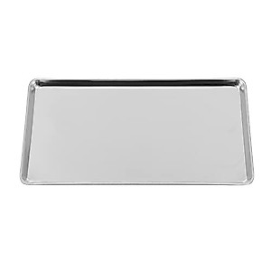 Beavorty 1Pcs Burger Serving Trays Banquet Food Plate Rectangle Dinner Plates Stainless Steel Square Dishes Food Container