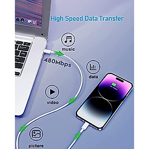 iPhone USB C Wall Charger, iPhone Charger Fast Charging Block, 20W Wall Charger Power Adapter with 6FT Type-C to Lightning Cable Compatible iPhone 14 Pro Max/13/13 Mini/12 Pro/12 Pro Max/11/11 Pro/Max