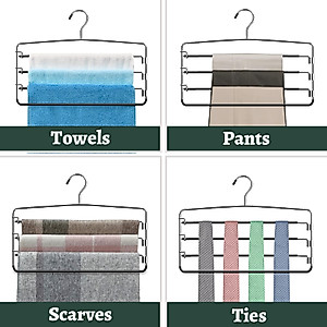 Lumigens Pants Hangers,Clothes Hangers,Hangers Space Saving,Multi Layer Stainless Steel Swing Arm Hangers,Apartment Essentials, Closet Organizers and Storage Jeans,Towels,Scarf,2Pcs