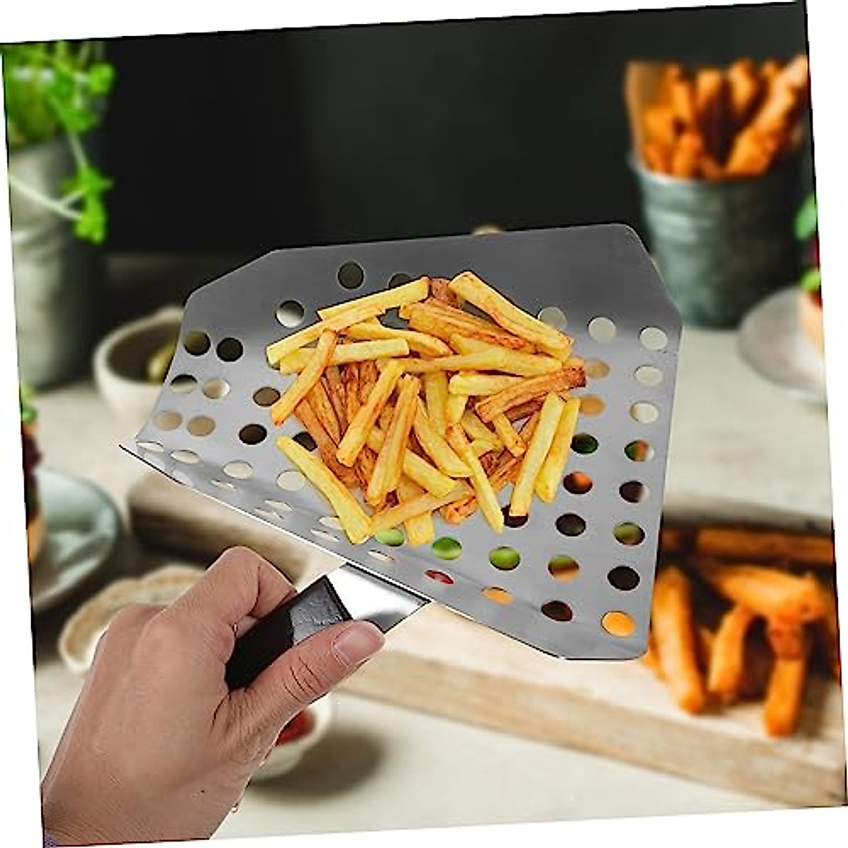 HEMOTON 5pcs French Fries Shovel Popcorn Machine Popcorn Metal Pooper Scooper Utility Scoop French Fries Scoop Popcorn Speed Scoop Kitchen Supplies French Fry Scoop Kitchen Grain Scoop