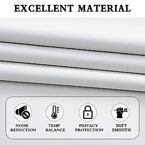 DONREN Greyish White Window Curtain Panels - 42 Width x 84 Length 2 Panels Thermal Insulated Rod Pocket Room Darkening Curtains for Bedroom