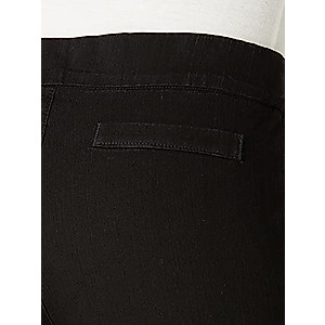 Chic Classic Collection Women's Easy-Fit Elastic-Waist Pant, Black Denim, 8 Average