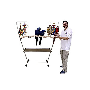 Large Stainless Steel Parrot Play Stand