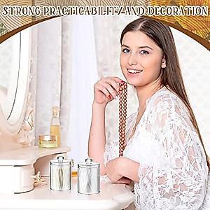 20 Pack Clear Plastic Cotton Ball Holder 10 oz Apothecary Jar Cotton Swab Holder with Lid Round Bathroom Canisters for Cotton Swab Cotton Round Pads, Floss, Vanity Makeup Organizer