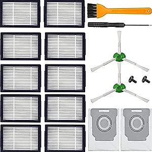 COMUSTER 16 Pack Replacement Parts for iRobot Roomba i1+ i7+ i3+ i4+ i6+ i8+ j7+/Plus Vacuum Cleaner,10 Pack HEPA Filters 2 Pack Side Brushes 2 Vacuum Bags(The accessories are neat)