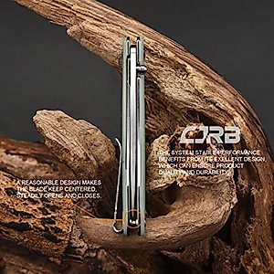 CJRB Folding Pocket Knife Ria(J1917), Small Tactical Knife with 0.1” 12C27 Blade and Micarta Handle for EDC Outdoor, Camping, Survival, Hunting, Fishing,Natural Green