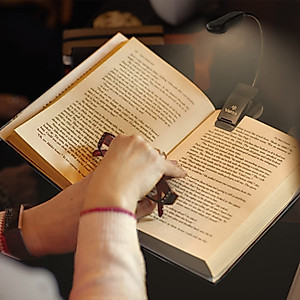 Vekkia/LuminoLite Rechargeable Book Light, Reading Lights for Books in Bed, 3 Colortemperature × 3 Brightness, Clip on Book, Up to 70 Hours Lighting, Great for Readers, Travel (Black)