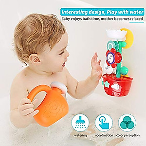Girl Bath Toys for Kids 1-3 Bathtub Toys for Toddlers Water Tub Toys for Babies 1 2 3 Year Old Girls Boys Gifts with 1 Mini Sprinkler 2 Toys Cups Gifts Ideal with Color Box