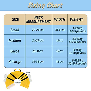 SkyReese - Soft Small Dog/Puppy/Cat Cone | Cute Bumblebee Cone for Small Dogs, Puppies & Cats After Surgery, Wound Care, Spay & Neuter | Dog Recovery Cones & Collars | 100% Polyester (Large)