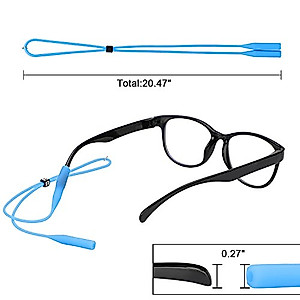 Hifot Adjustable Eyeglasses Strap Eyewear Retainer 12 Pack with Glasses Cleaning Cloth,Silicone Sunglasses Holder Strap,Eyeglasses Retainer