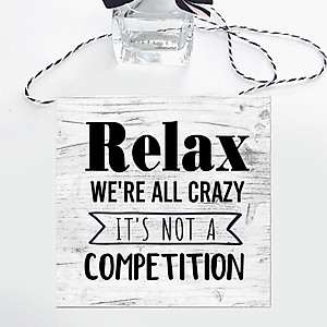 Relax We're All Crazy Wooden Name Plate for House Wooden Letter Name Signs Wood Framed Signs No Odor Beautiful Fairy Tale for Baby and Expecting