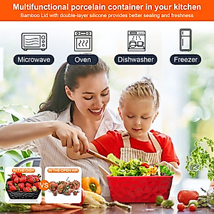 Gute Butter Dish, Ceramic Butter Dish with Lid and Knife for Countertop, Double Silicone Seal Butter Keeper,Large Butter Container For West East Coast Butter,Unique Stone Pattern,Red