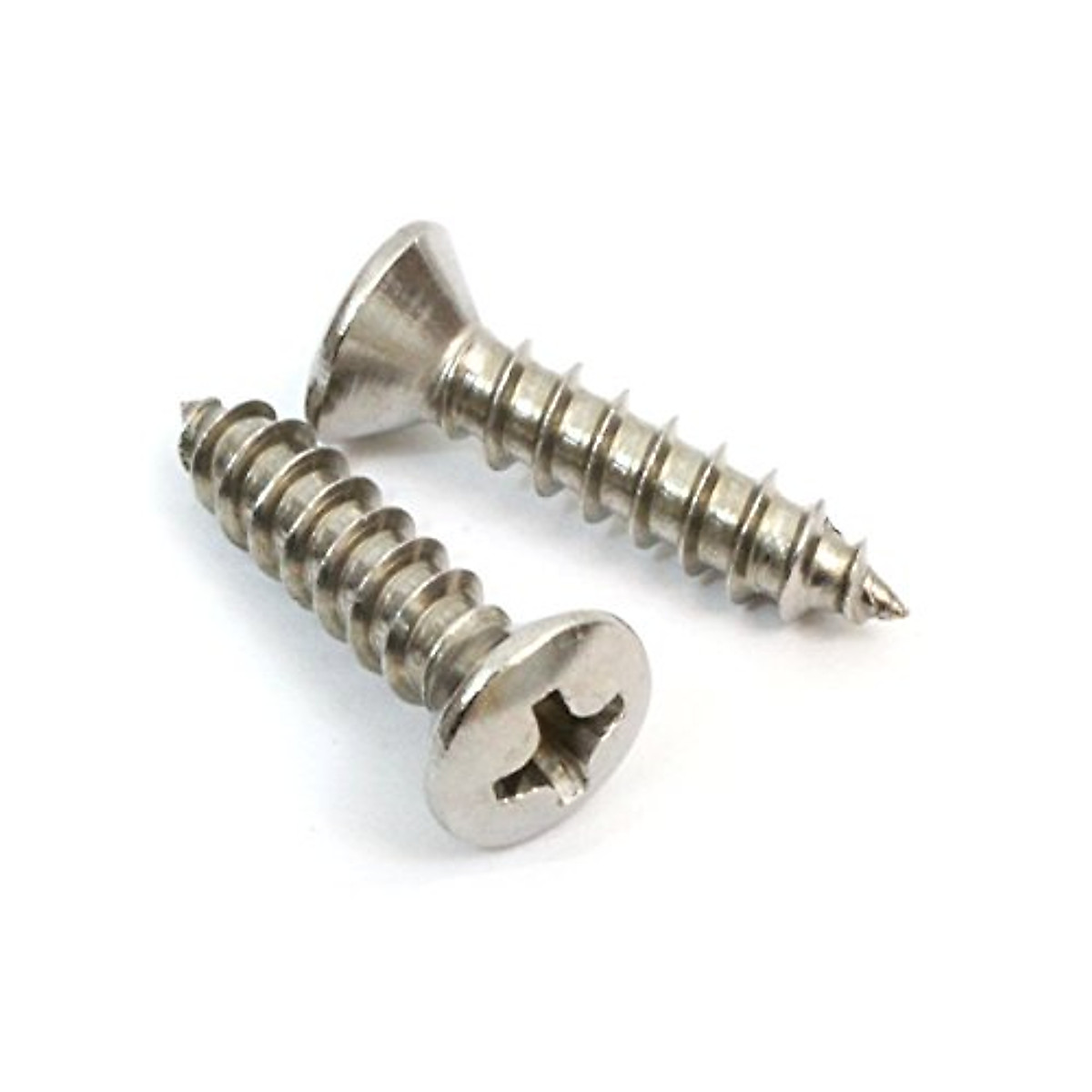 Bolt Dropper No. 8 x 5/8" Stainless Oval Head Phillips Wood Screw, (100 pc), 18-8 (304) Stainless Steel Sheet Metal, Type A Point, Plain Finish
