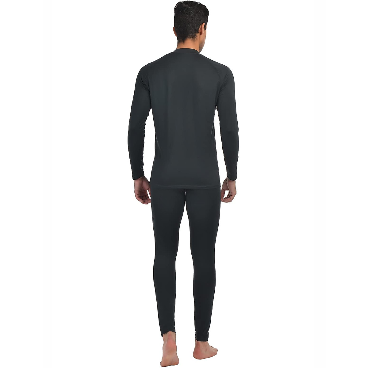 qualidyne Men's Thermal Underwear Winter Base Layer Long Johns Set Top and Bottom Sports Suits Black