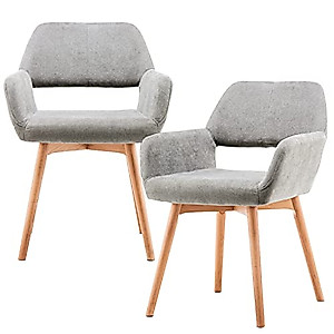YEEFY Upholstered Dining Chairs Set of 2, Kitchen & Dining Room Chairs with Solid Wooden Legs Accent Chairs for Living Room Bed Room (Set of 2)